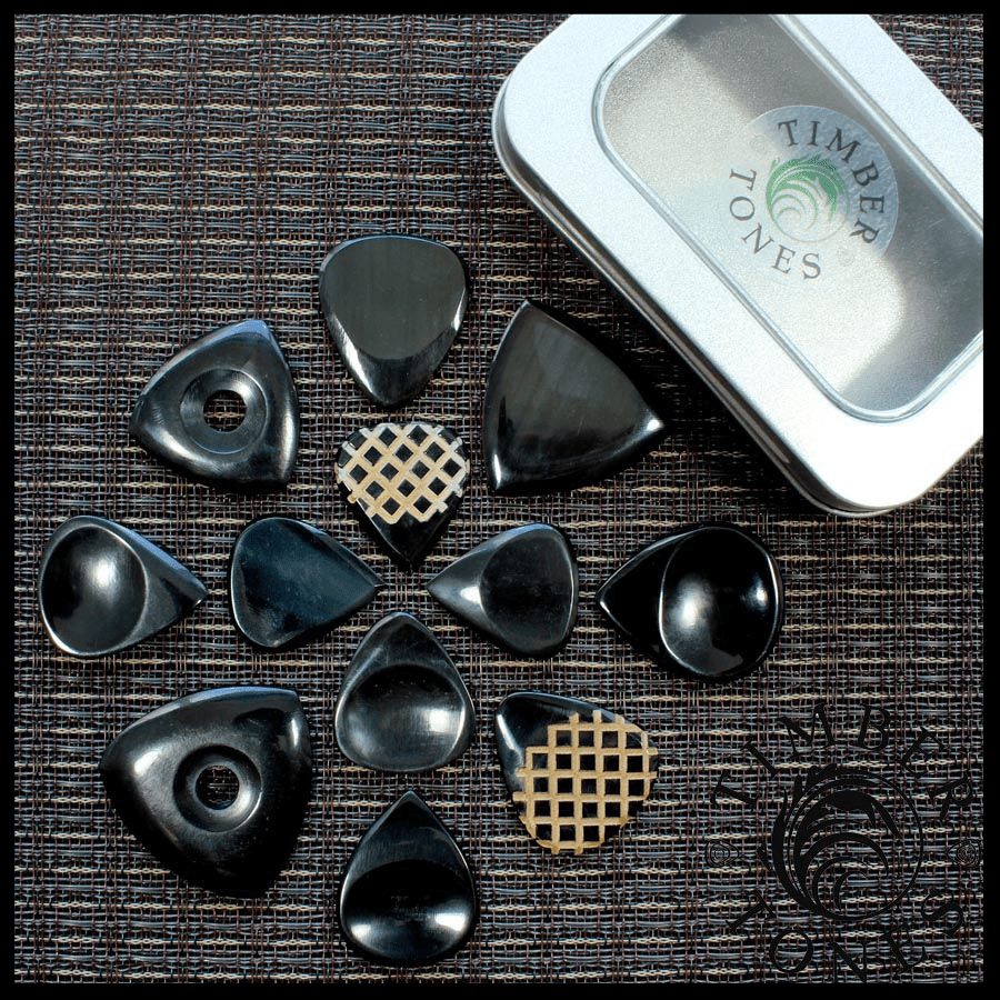 Black Buffalo Horn Guitar Pick Collection | Timber Tones - Timber Tones