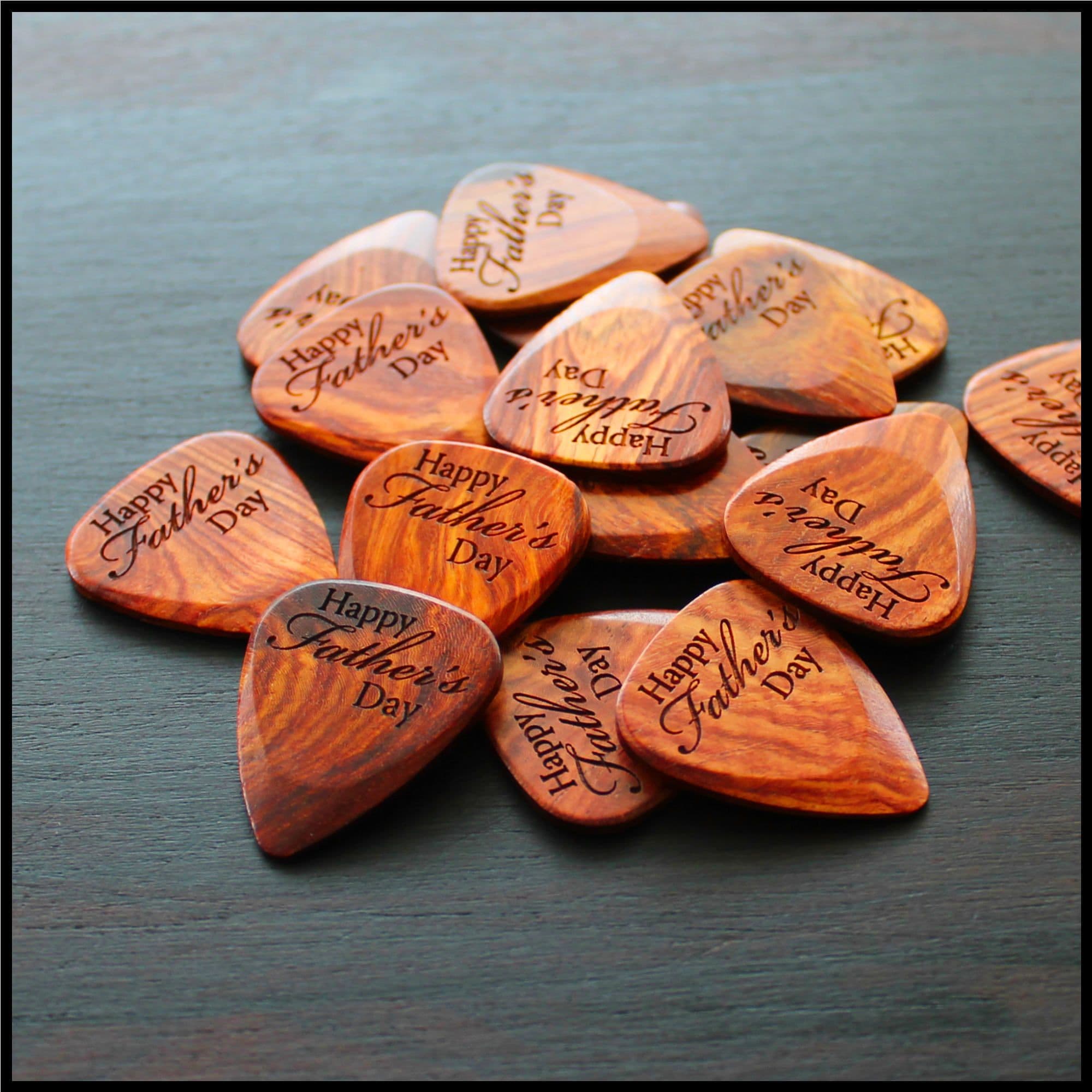 Happy Fathers Day Burma Padauk Guitar Pick - Timber Tones